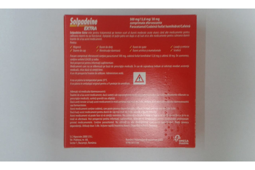 Solpadeine Extra 500 Mg/12 8 Mg/30 Mg 16 Comprimate Effervescente ...